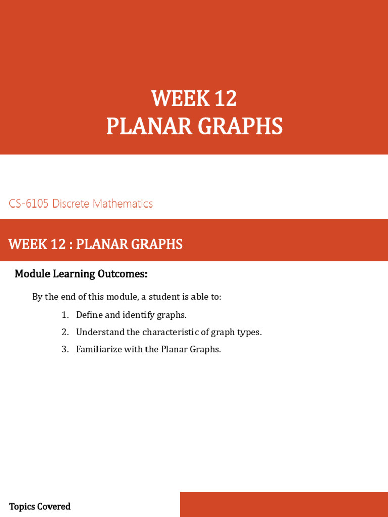 Understanding Planar Graphs in CS-6105 | PDF