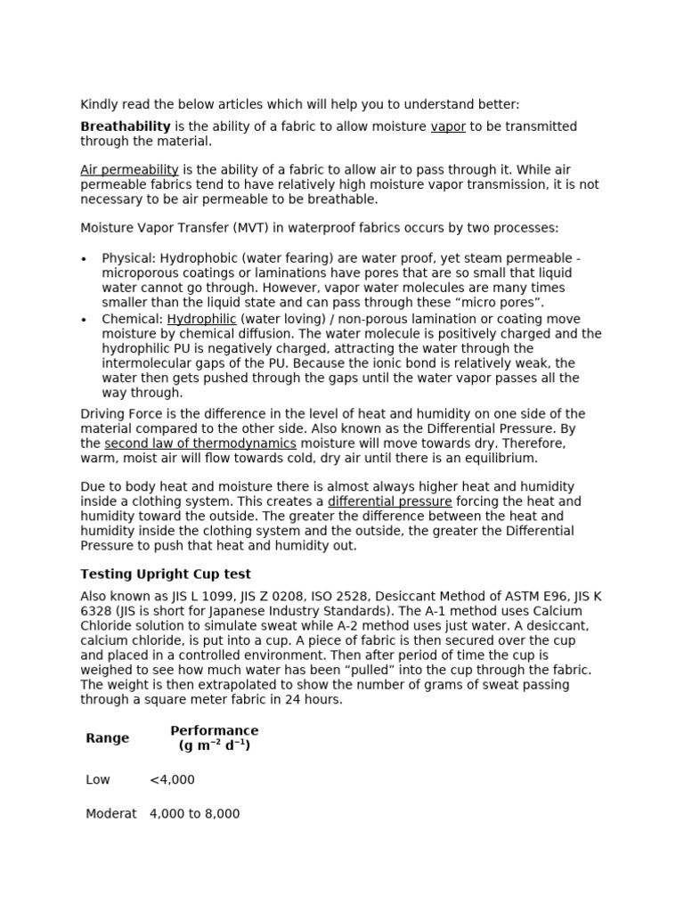 ASTM E 96 A & B, BS 7209, JIS 1099. ISO 11092 | PDF | Continuum ...