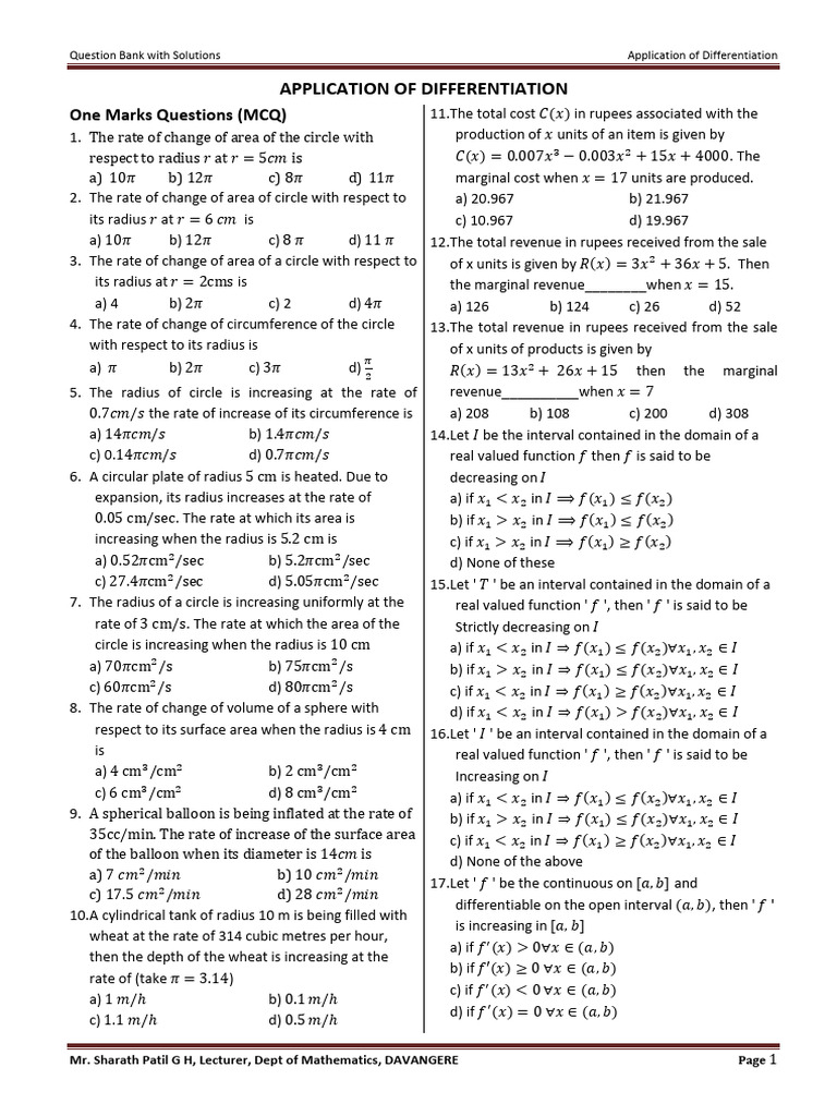 Question Bank With Solutions | PDF | Area | Mathematical Concepts