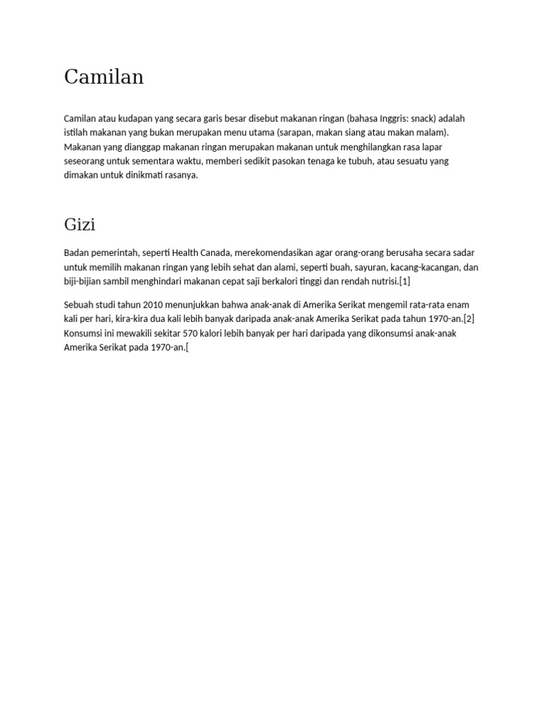 Camilan Sehat untuk Anak-anak | PDF