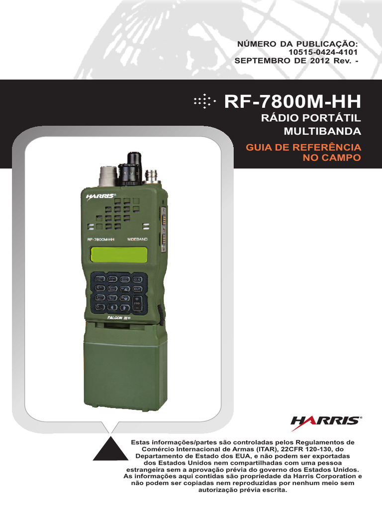 Guia de Referência No Campo - Rádio RF - 7800M-HH Terra - Avião | PDF ...