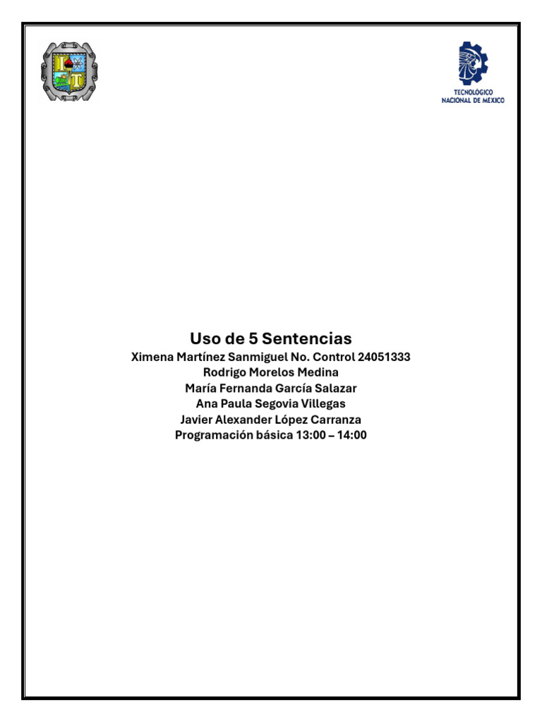 Algoritmos: 5 Sentencias Clave | PDF