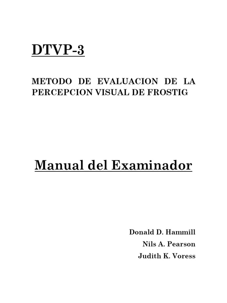 1 Manual DTVP-3 Aplicación y Calificación | PDF | Percepción | Autismo