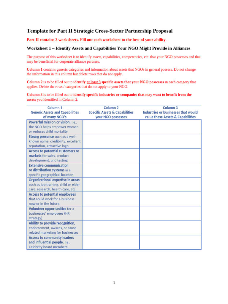 Part II Partnership Proposal | PDF | Non Governmental Organization ...