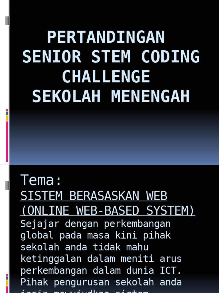 Senior Stem Coding Challange (Karnival SM) | PDF