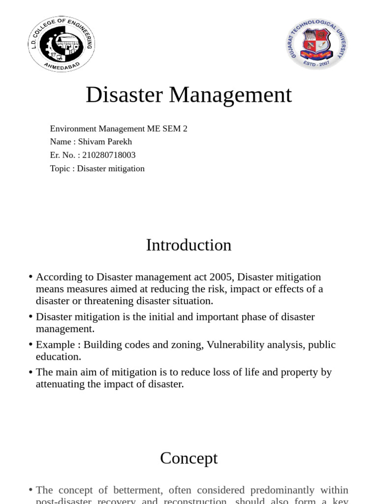 Disaster Mitigation 210280718003 DM | PDF | Emergency Management | Risk