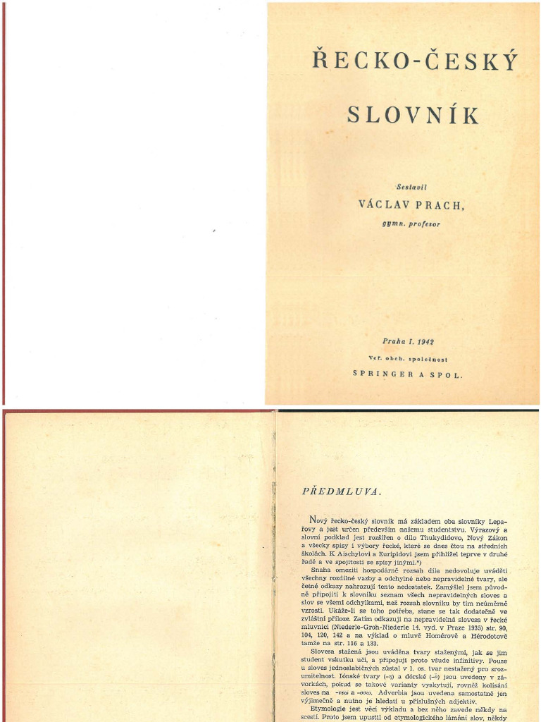 Řecko-Český Slovník - Václav Prach | PDF