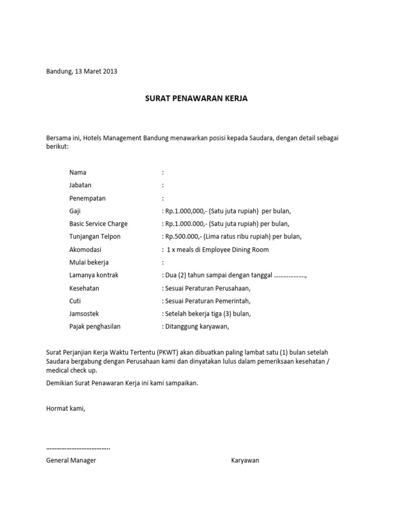 Draft LOI HOTEL | PDF
