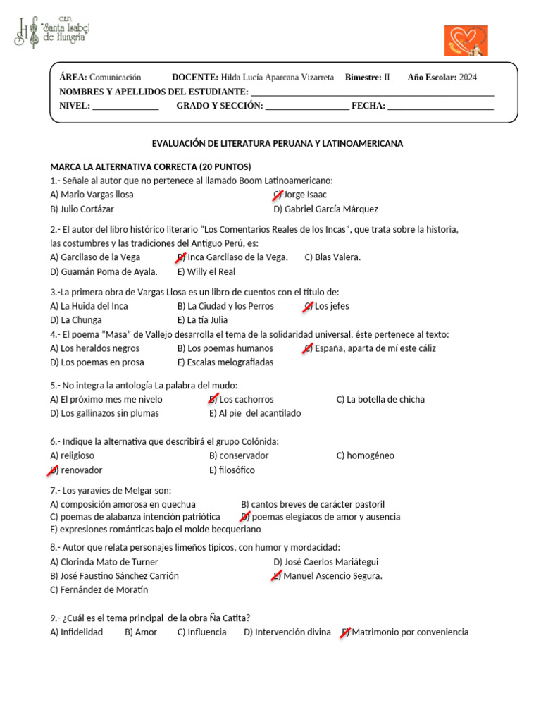 Lit 4to EV | PDF | Perú | Literatura en español