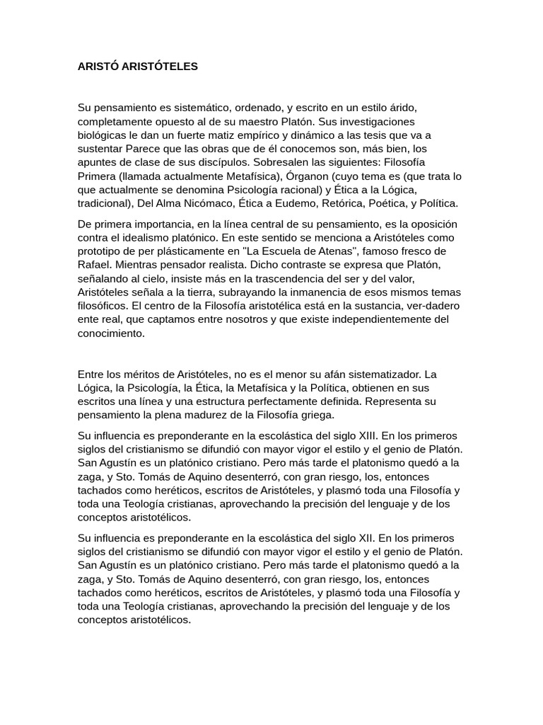 Aristó Aristóteles | PDF | Aristóteles | Platón