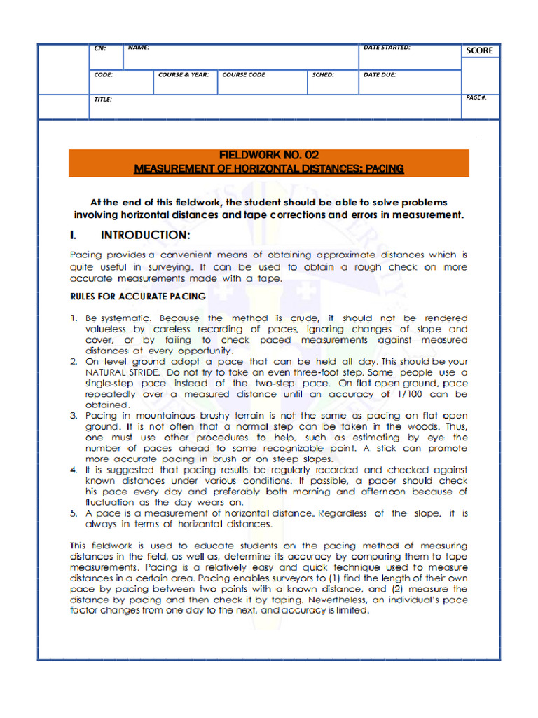 Feild Work No.2 | PDF