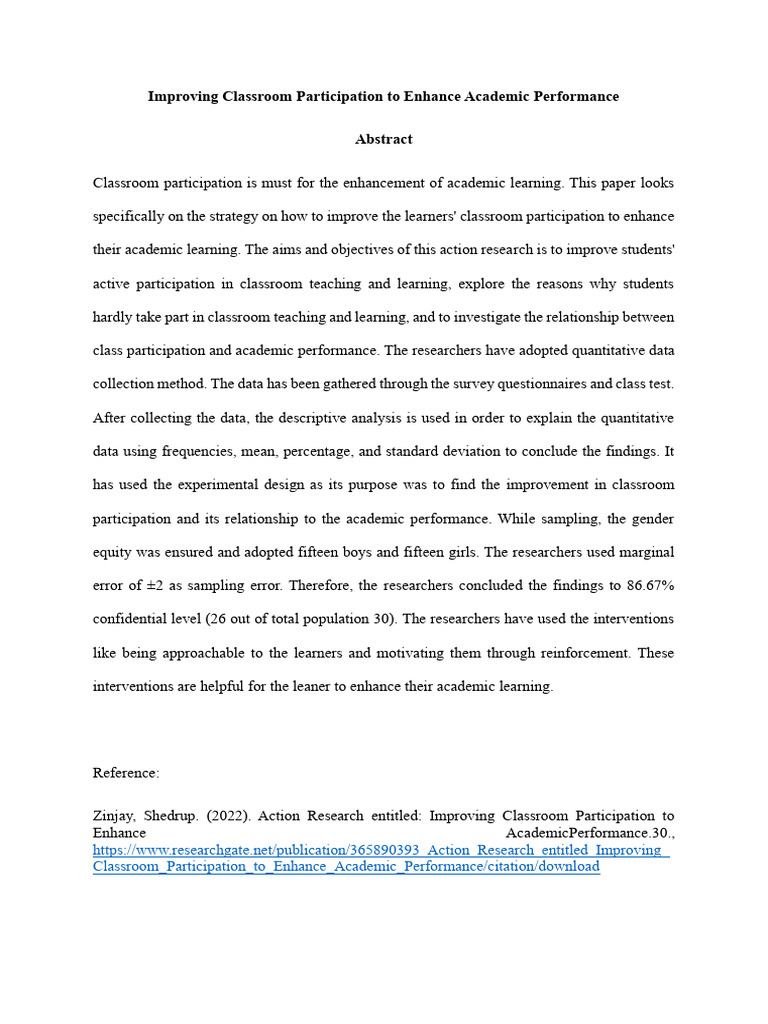 Enhancing Classroom Participation Strategies | PDF | Learning | Classroom