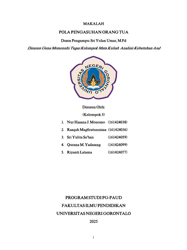 MAKALAH POLA PENGASUHAN ORANG TUA | PDF