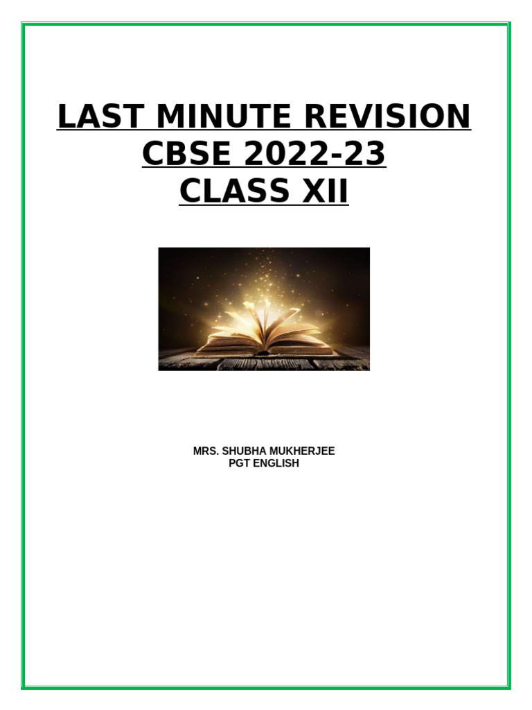 CBSE Class XII English Core Blueprint | PDF | Reading Comprehension ...