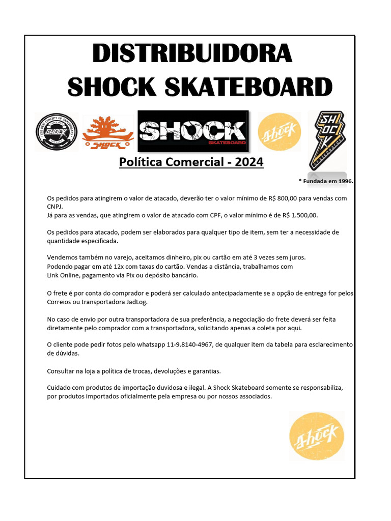 Tabela Shock 2024 PDF | PDF
