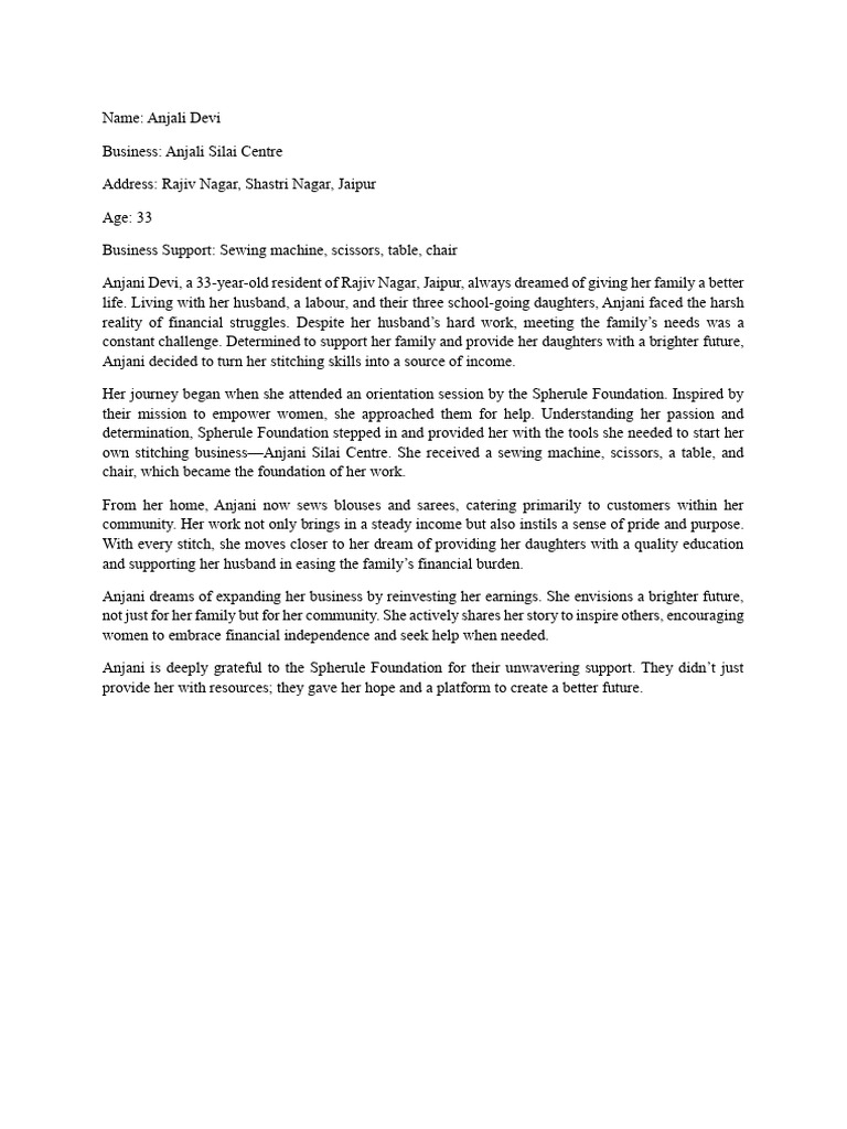 Anjani Devi Story | PDF