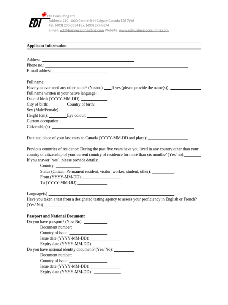 Applicant-EDI Questionnaire - English Version _to Be Filled Out (3 ...