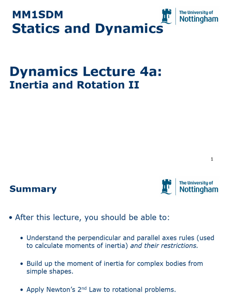 Inertia and Rotation: Key Concepts | PDF | Rotation Around A Fixed Axis ...