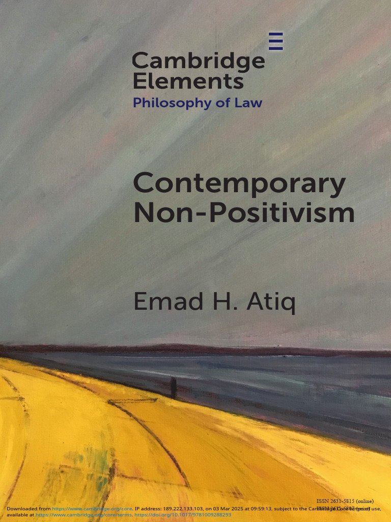 Contemporary Non Positivism | PDF | Jurisprudence | Positivism