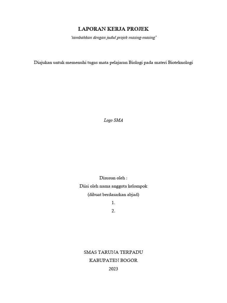 Format Laporan Projek | PDF