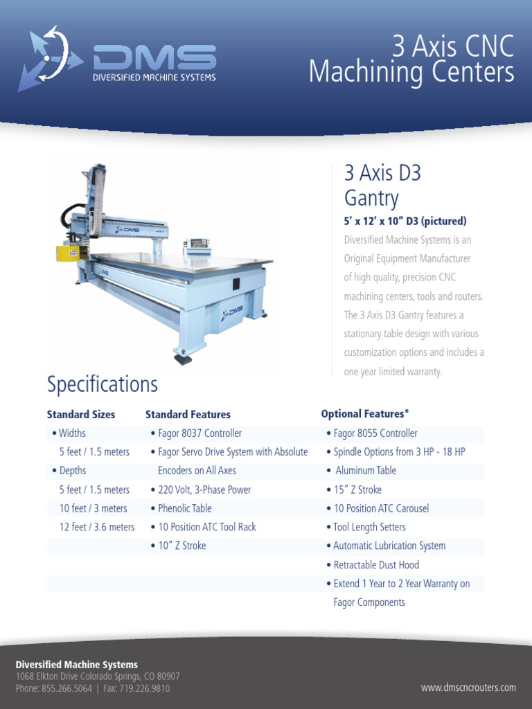 DMS 3 Axis D3 Machine v7.2 | PDF | Numerical Control | Metalworking