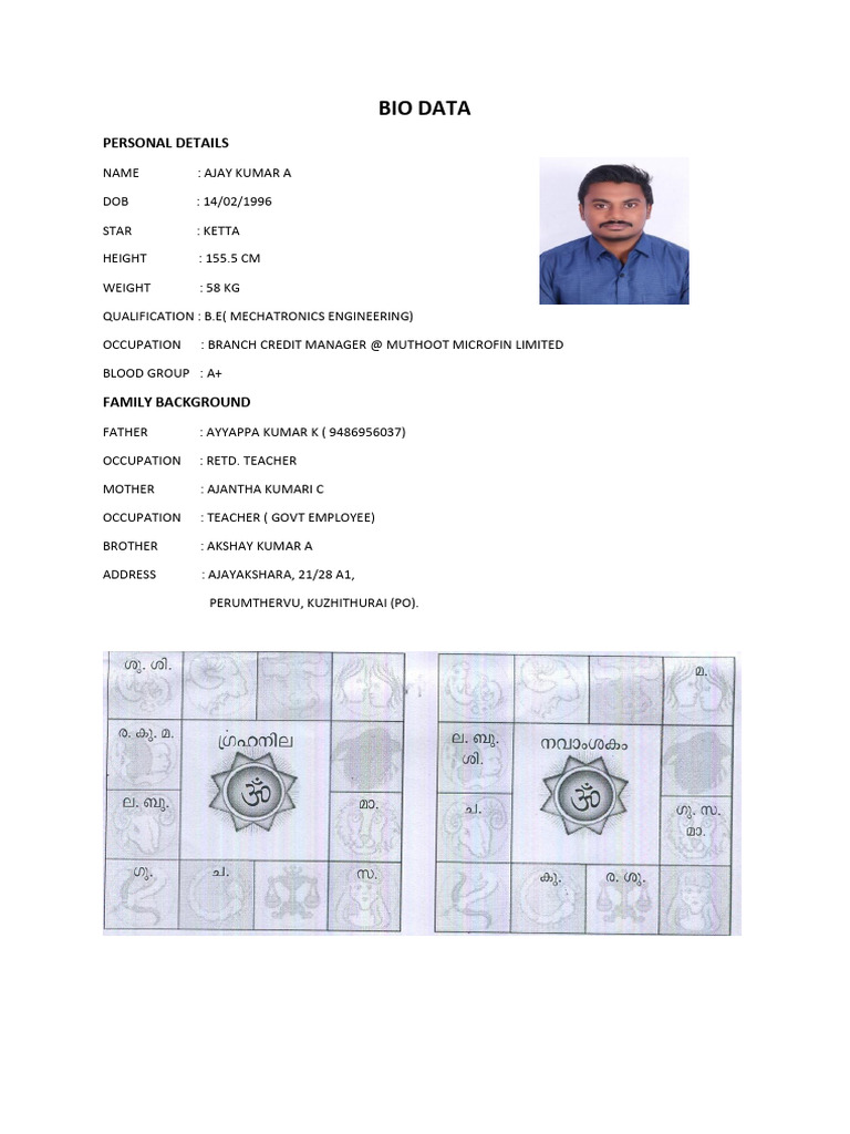 Bio Data Ajay | PDF
