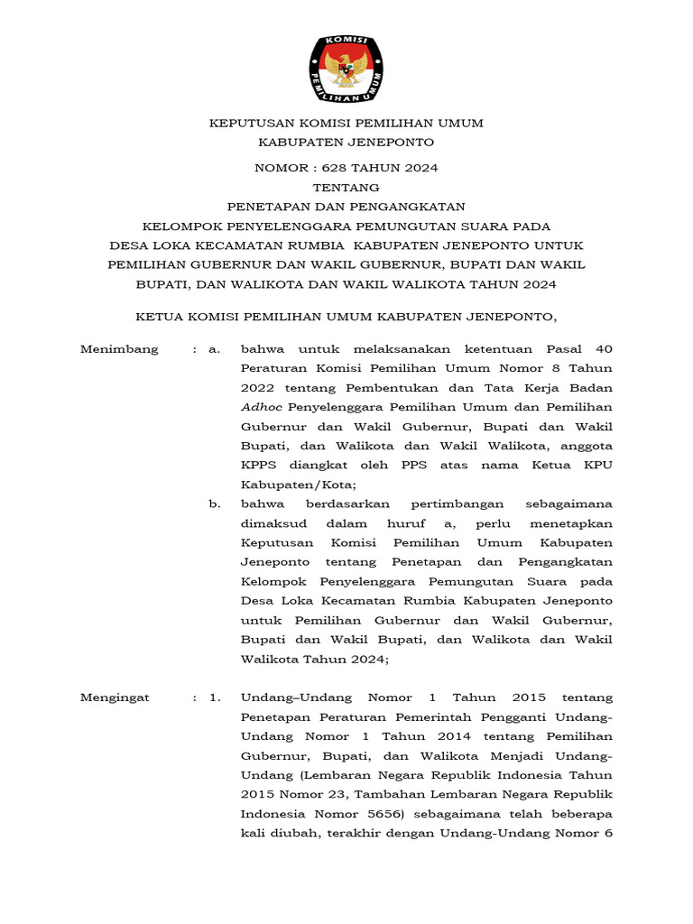 3 Sk Pengangkatan Kpps | PDF