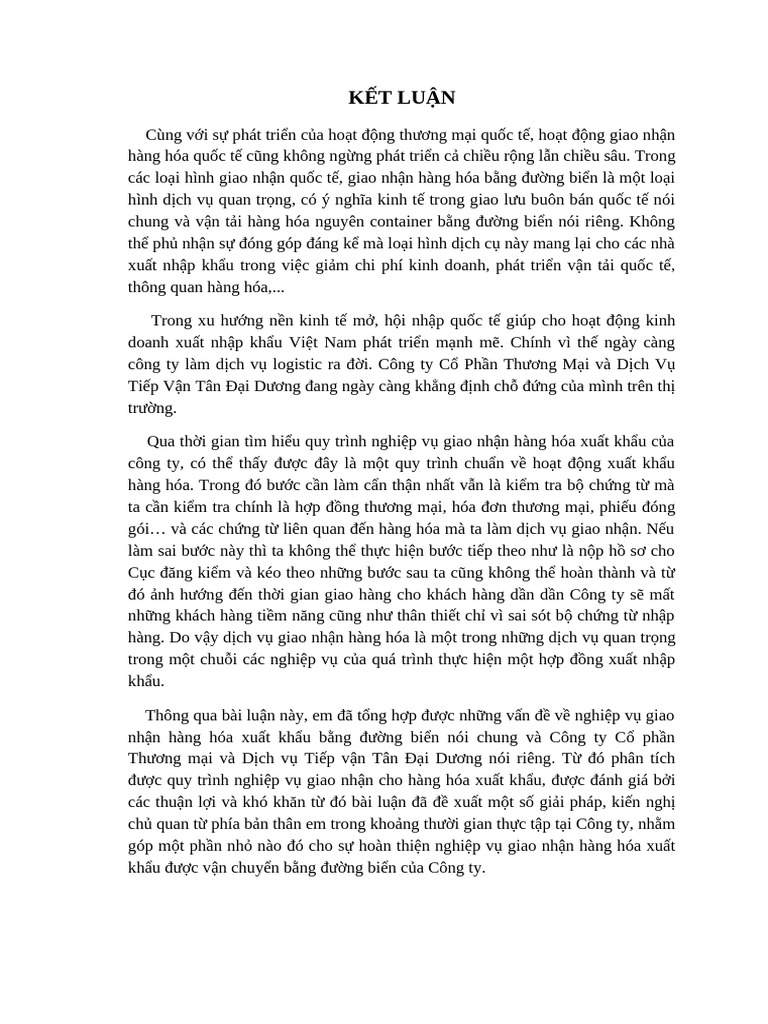 KẾT LUẬN - BCTT | PDF