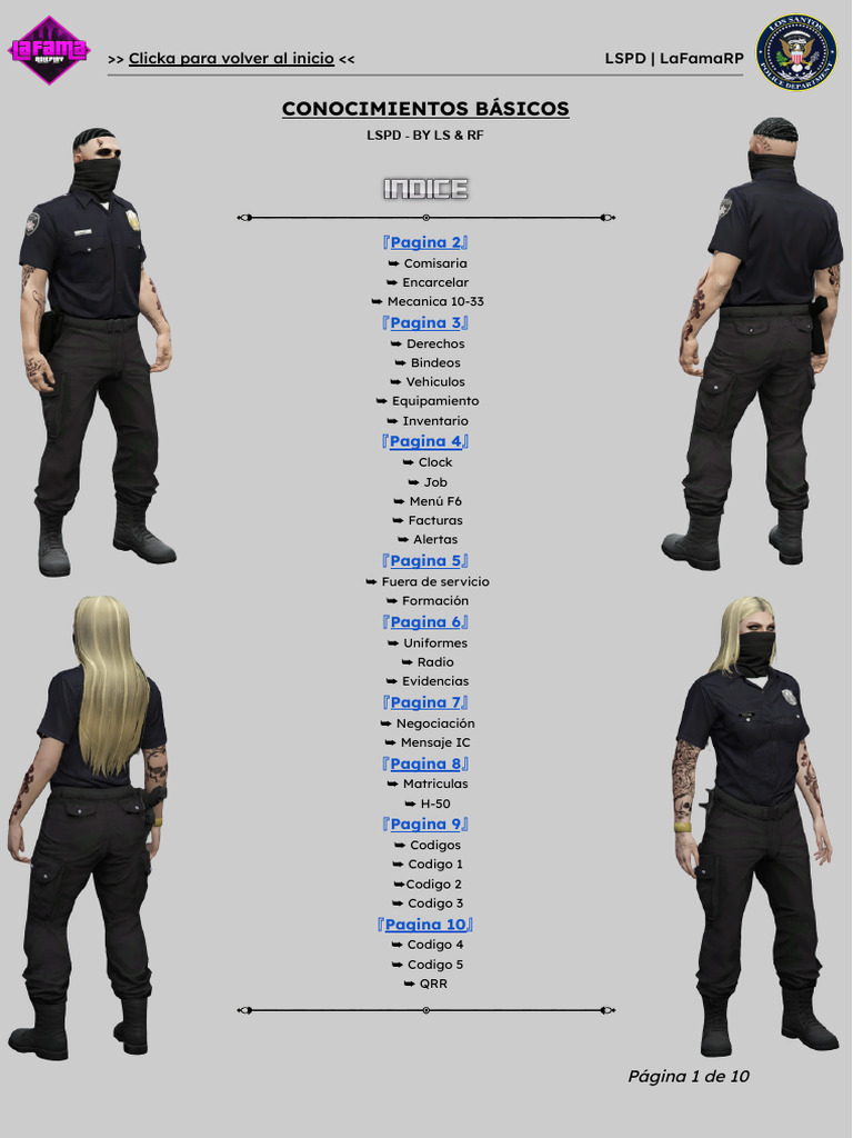 CONOCIMIENTOS BÁSICOS - LSPD - BY LS & RF | PDF