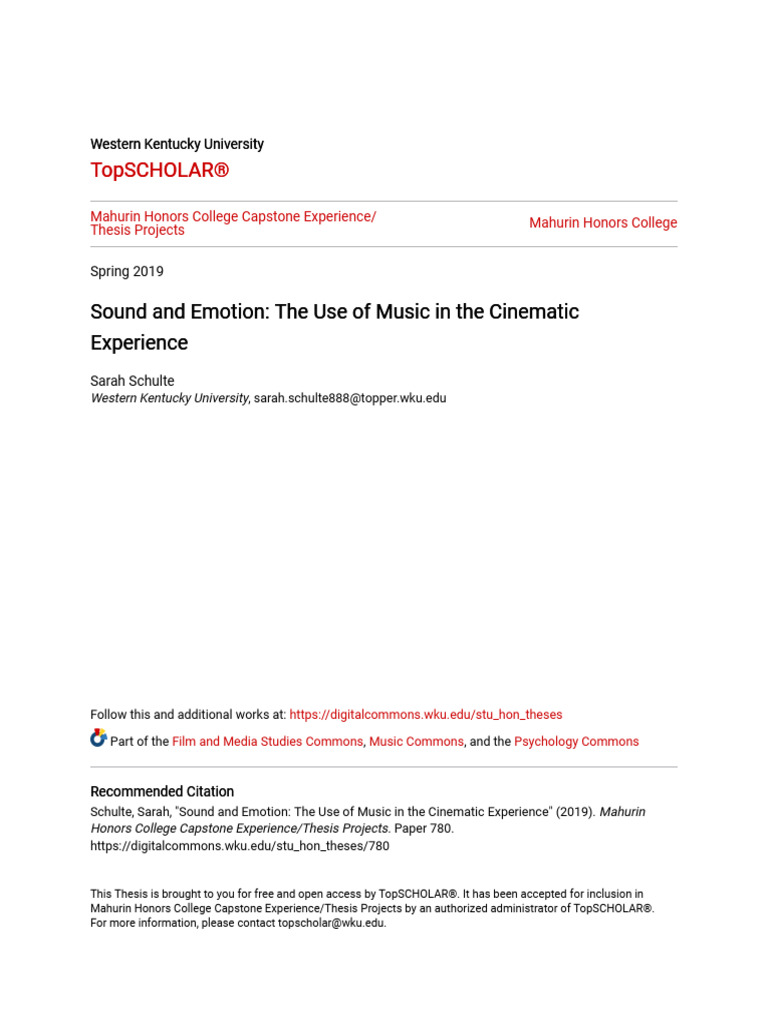 Sound and Emotion: The Use of Music in The Cinematic Experience | PDF ...