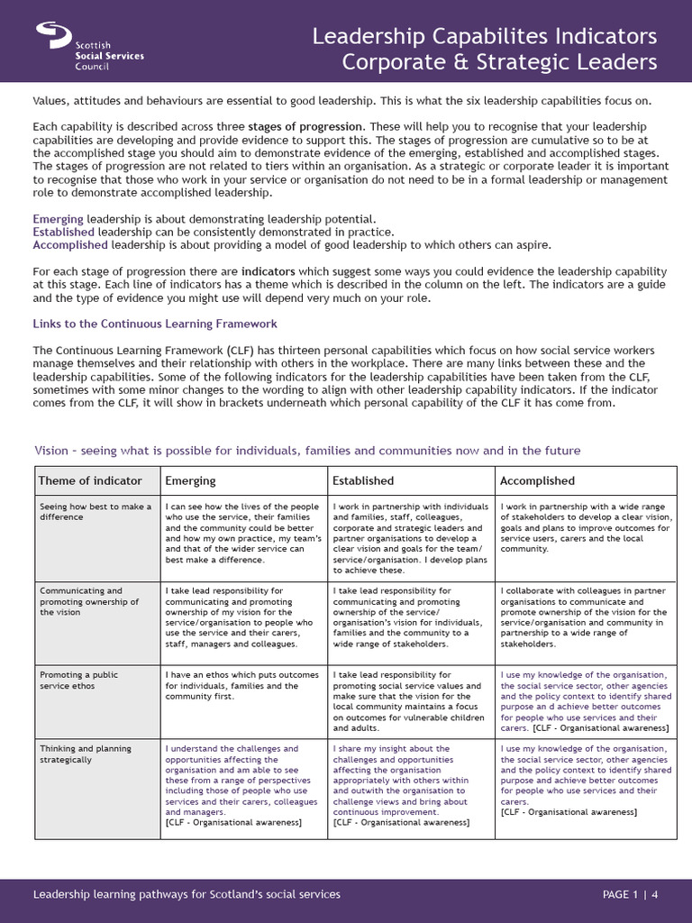 Leadership Growth in Social Services | PDF | Leadership | Psychological ...