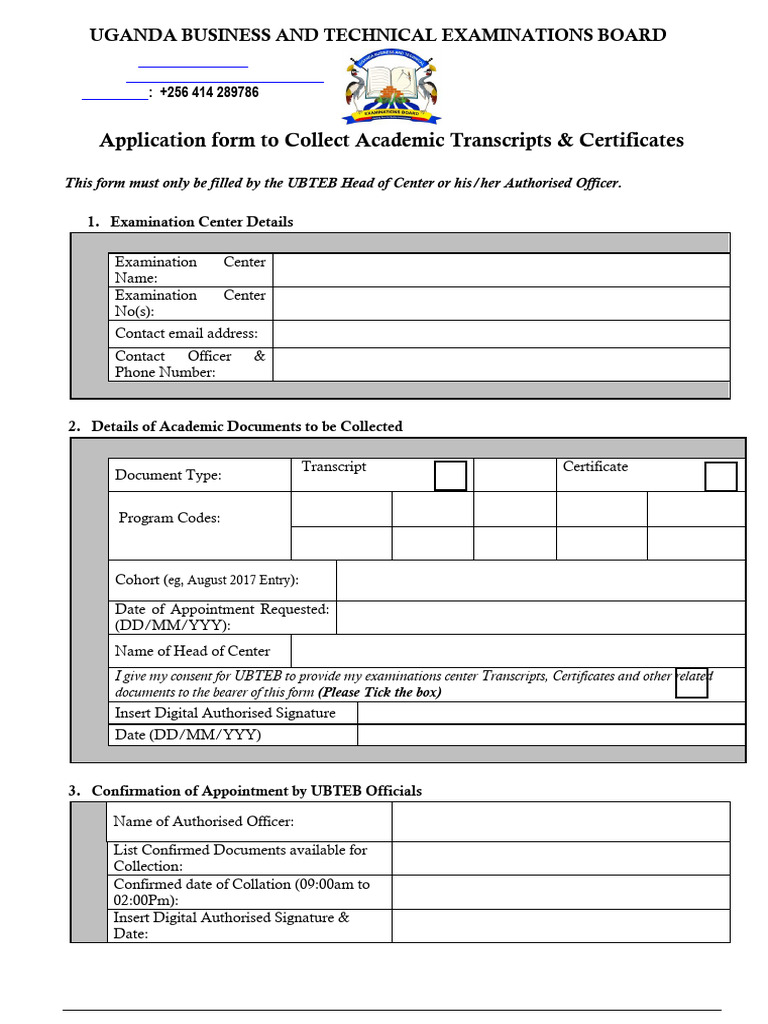 UBTEB Transcript Collection Application | PDF