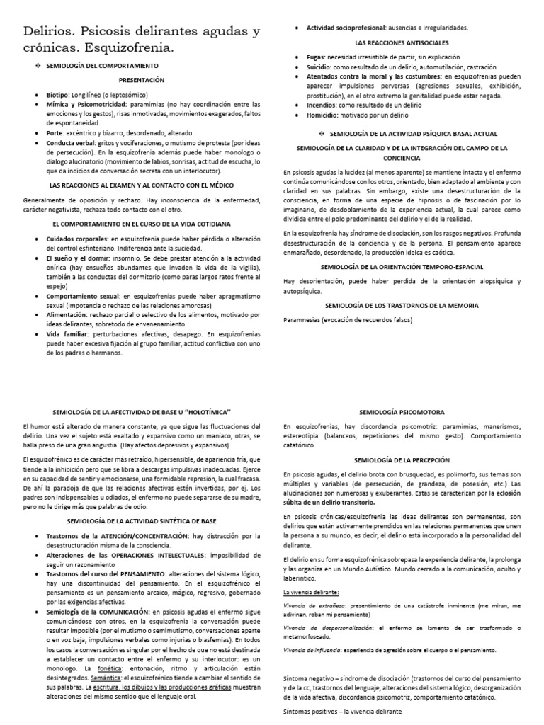Semiótica de la Psicosis y Esquizofrenia | PDF | Esquizofrenia ...