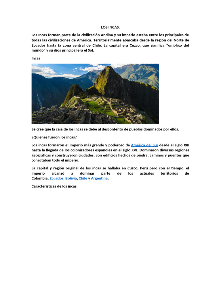 El Imperio Inca: Historia y Cultura | PDF | Imperio Inca