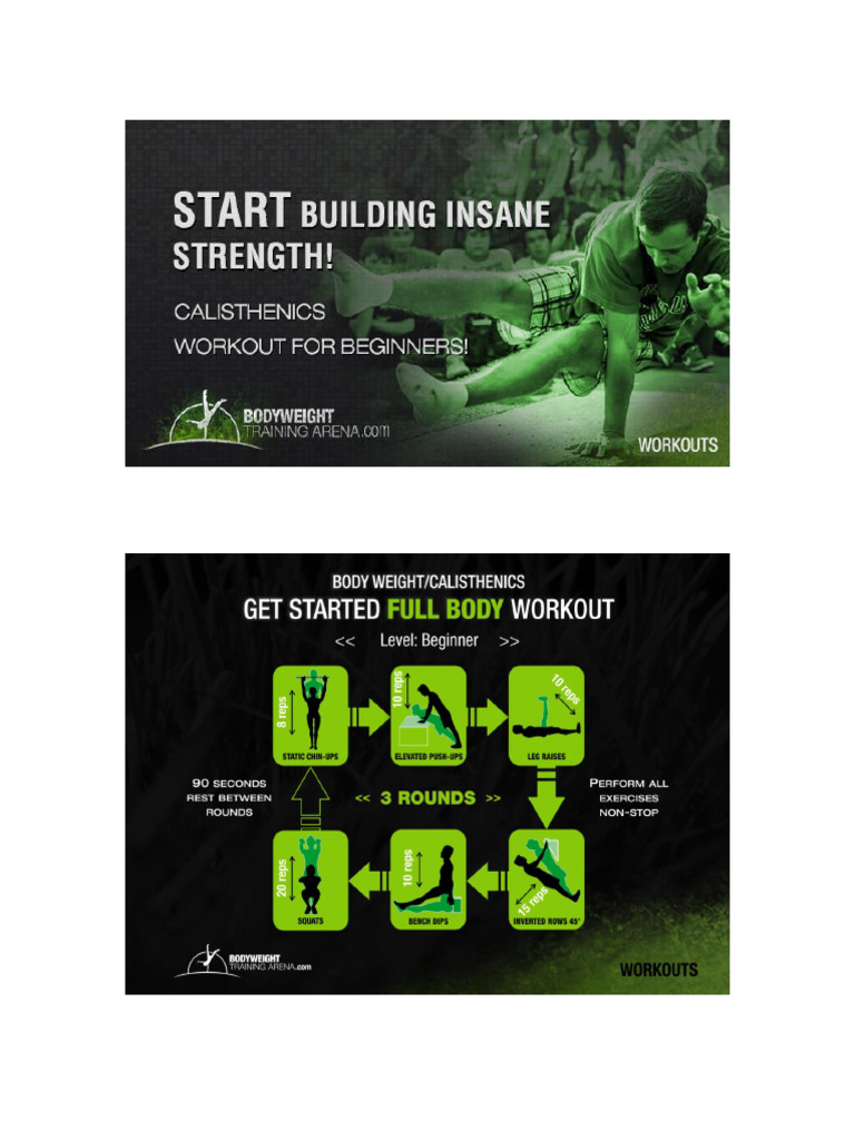 Get Started Full Body Calisthenics Workout | PDF | Strength Training ...