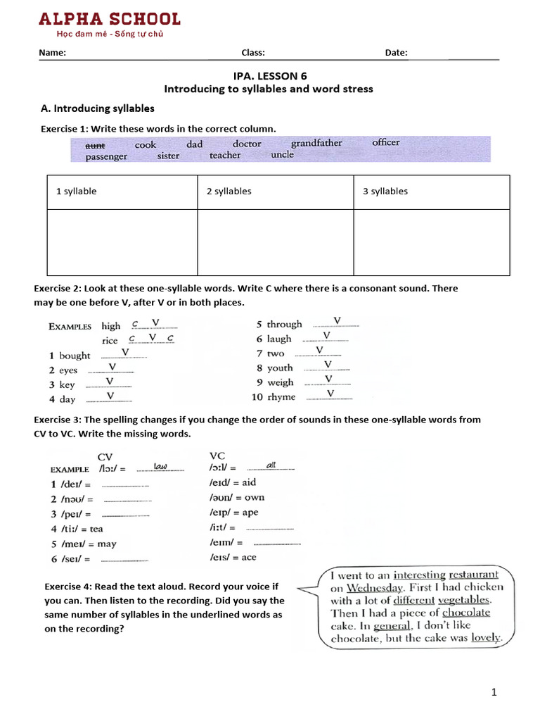 IPA - Lesson 6 | PDF