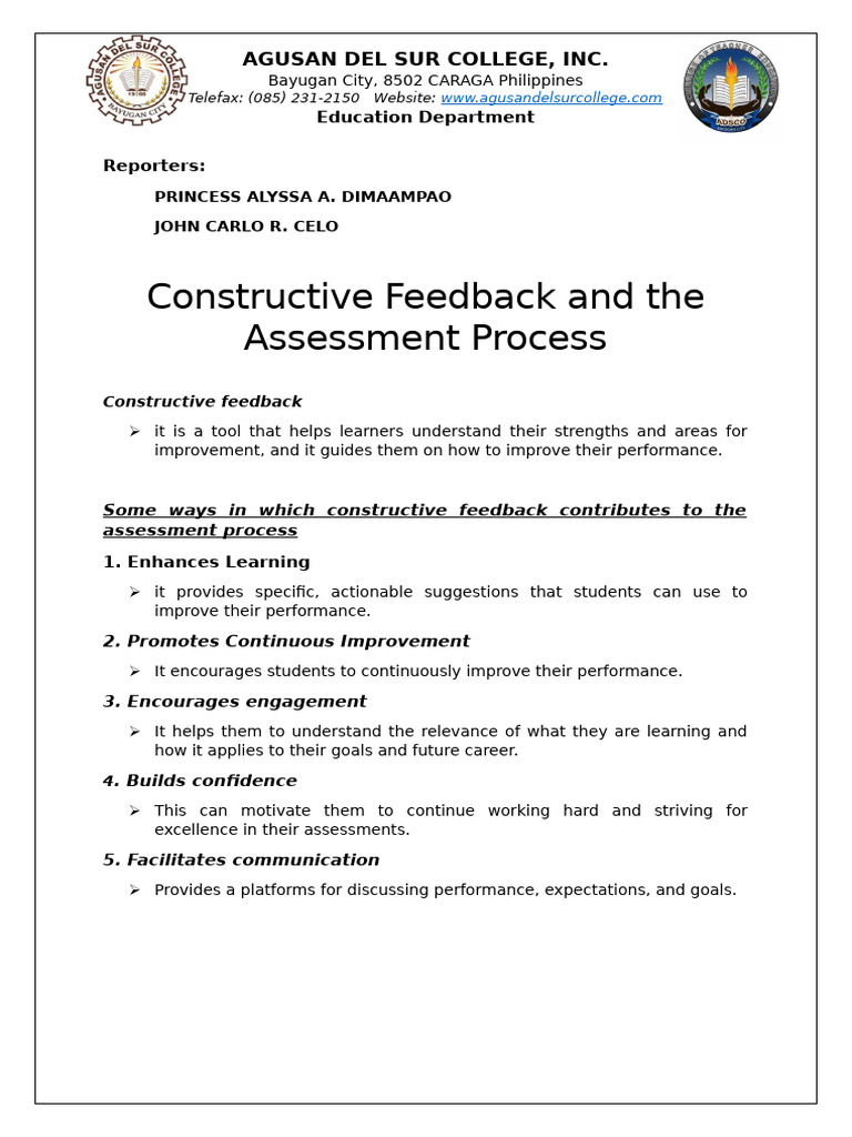 Constructive Feedback | PDF