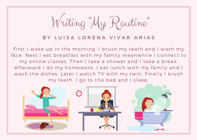 Writing My Routine - Luisa Lorena Vivar Arias 1D | PDF