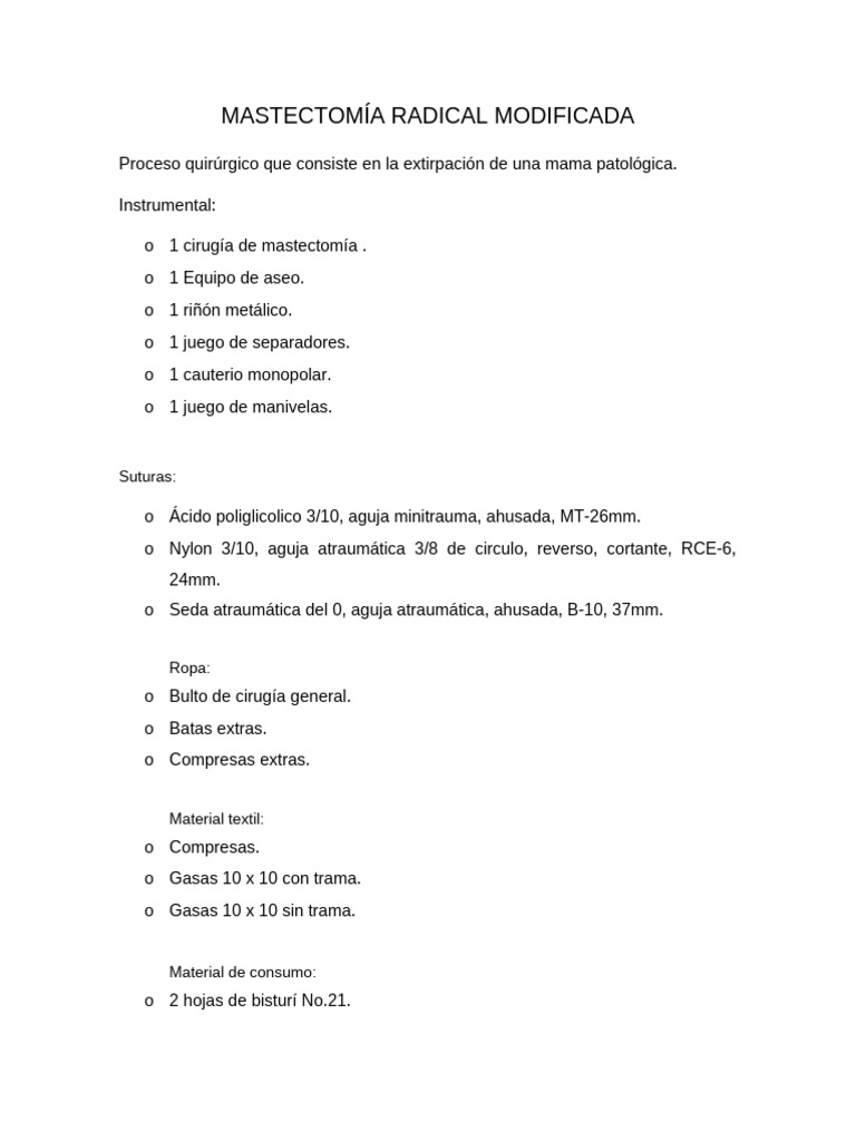 Mastectomía Radical Modificada | PDF