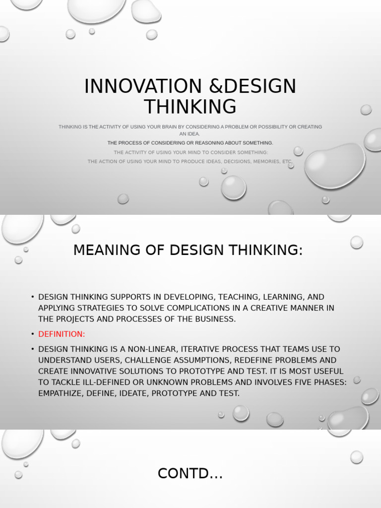 Innovation &design Thinking | PDF | Design Thinking | Thought