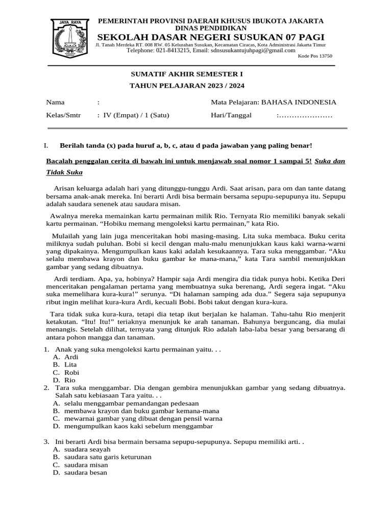 SAS - Bhs Indonesia | PDF