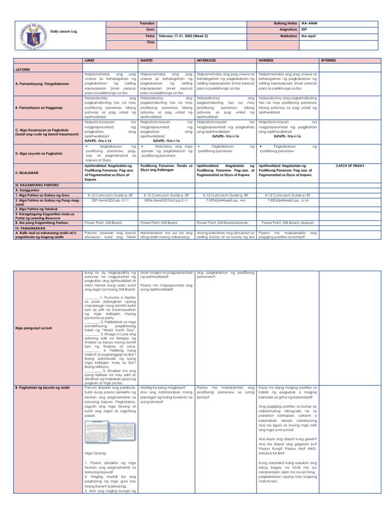 DLL_ESP 6_Q4_W2 | PDF