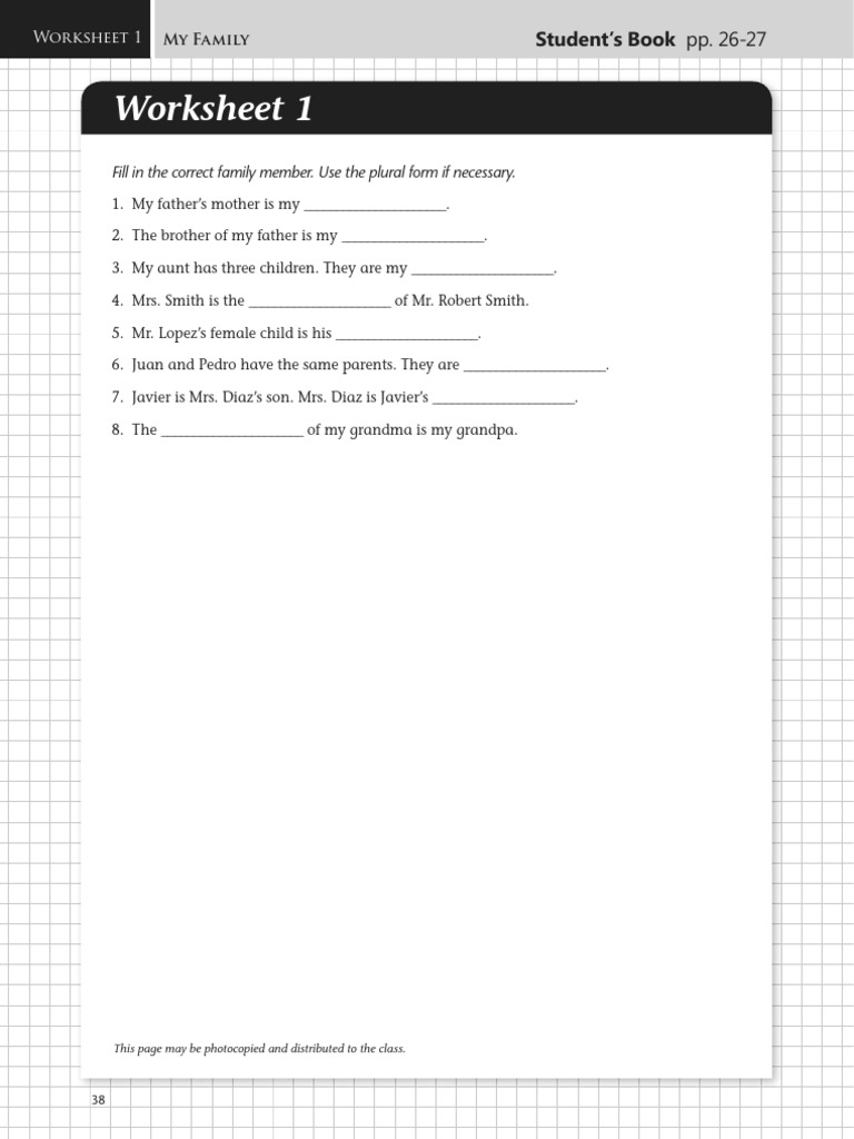 Family and Grammar Worksheets | PDF | Linguistic Typology | Languages