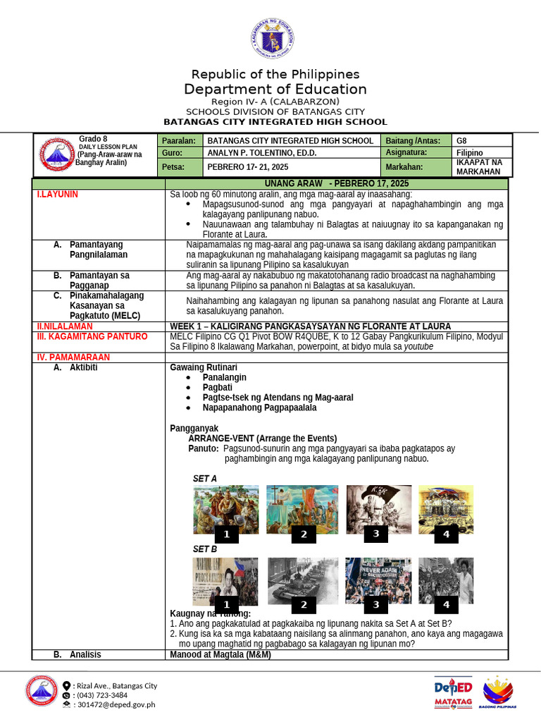 F8 - Q4 - WK1 Kaligirang Pangkasaysayan NG FL | PDF