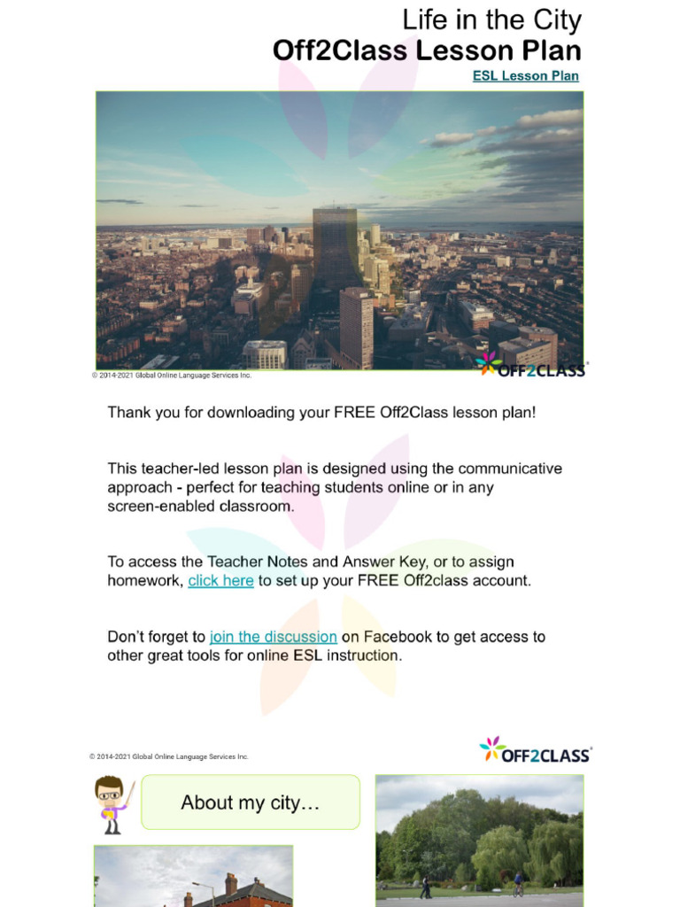 Speaking Life in the City an Eslell Lesson Plan Clt Communicative ...