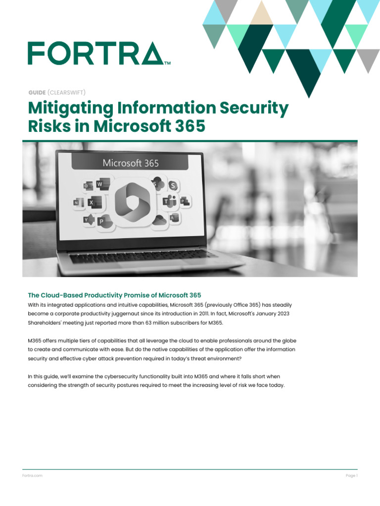 CSW Mitigating Information Security Risks Microsoft 365 Guide | PDF ...