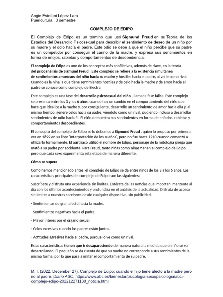 Complejo de Edipo | PDF | Complejo de Edipo | Psicoanálisis