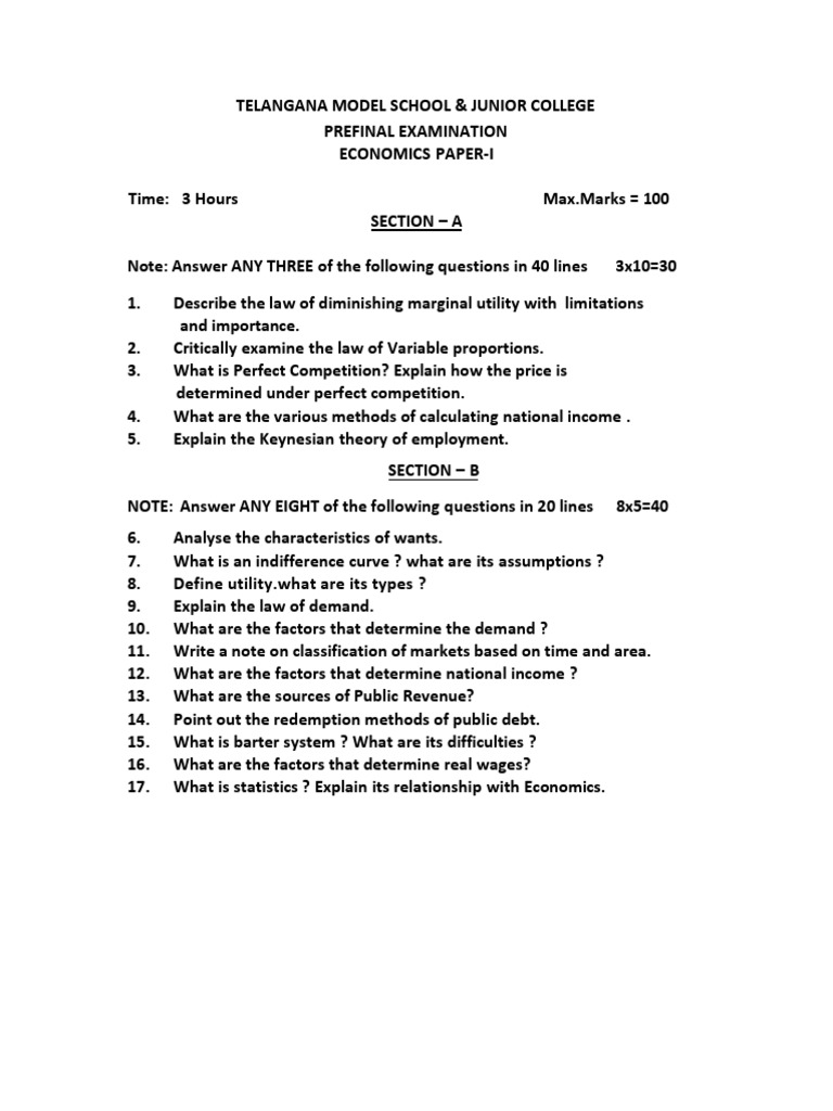 Economics - I | PDF