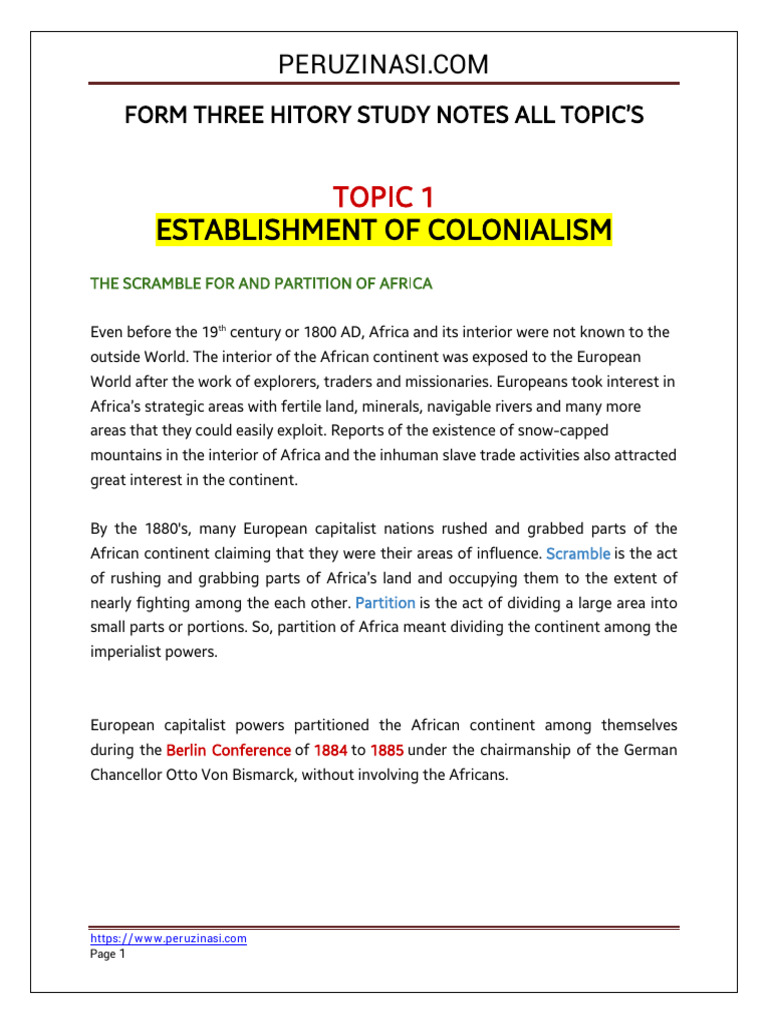 History Form 3 Notes - Nectapastpaper.com | PDF | British Empire | East ...