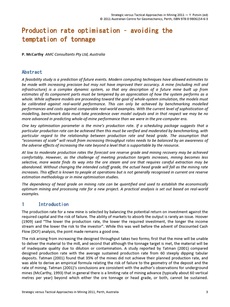 01_McCarthy | PDF | Mining | Net Present Value